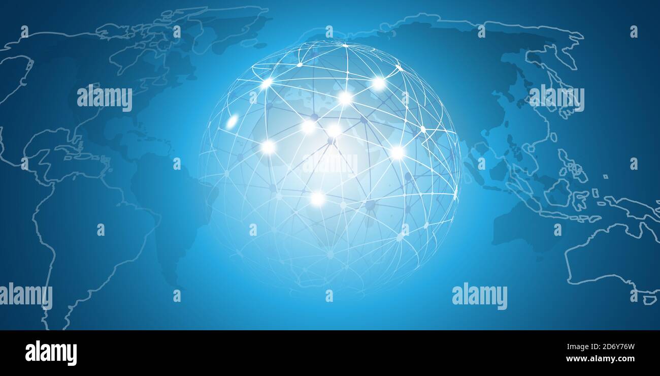 Abstract Blue Futuristic Modern Style Cloud Computing Networks