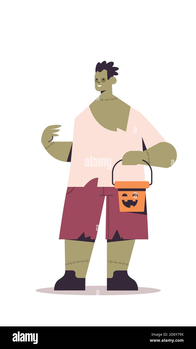 Halloween man holding pumpkin Stock Vector Images - Alamy