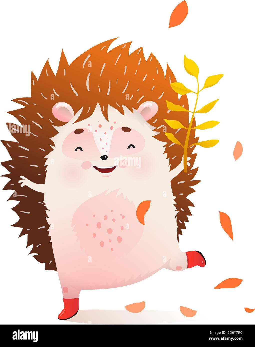 Happy Hedgehog Smiling Playing in Nature Fun Child Stock Vector Image ...