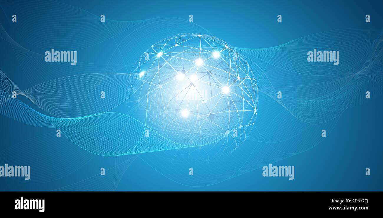 Abstract Blue Futuristic Modern Style Cloud Computing Networks