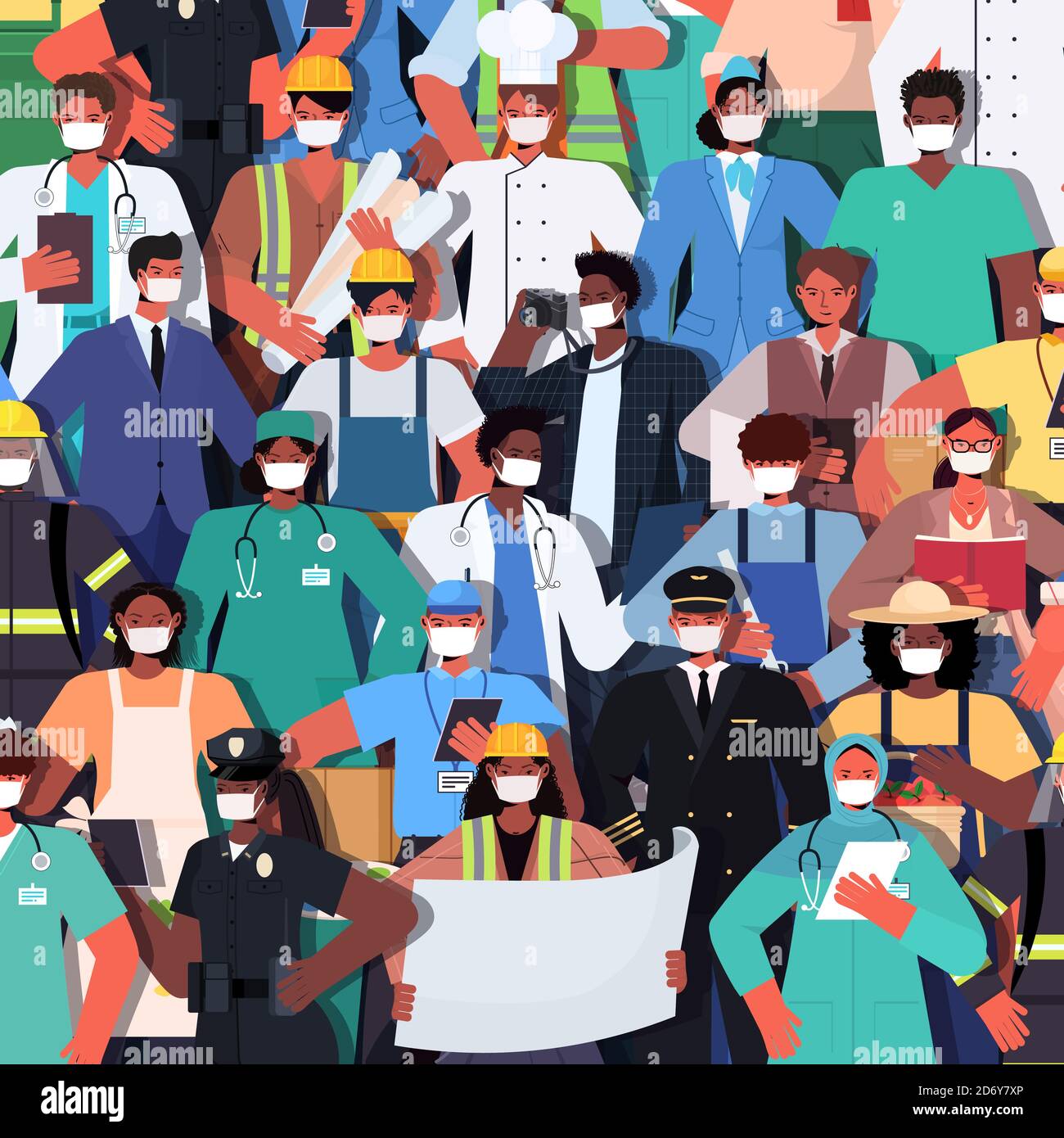Cartoon illustration professional people occupations hi-res stock ...