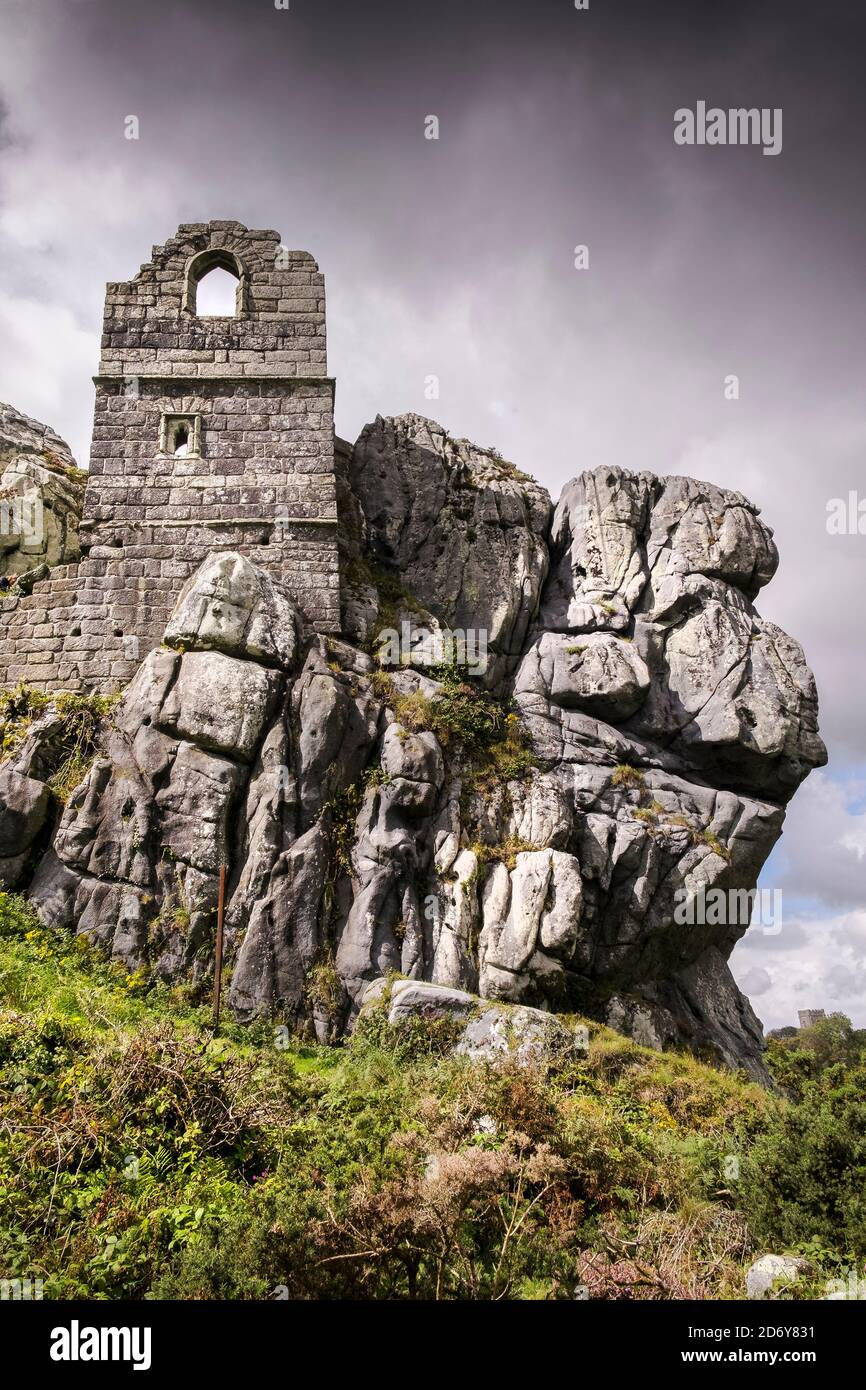 The remains of the atmospheric 15th century Roche Rock Hermitage in ...