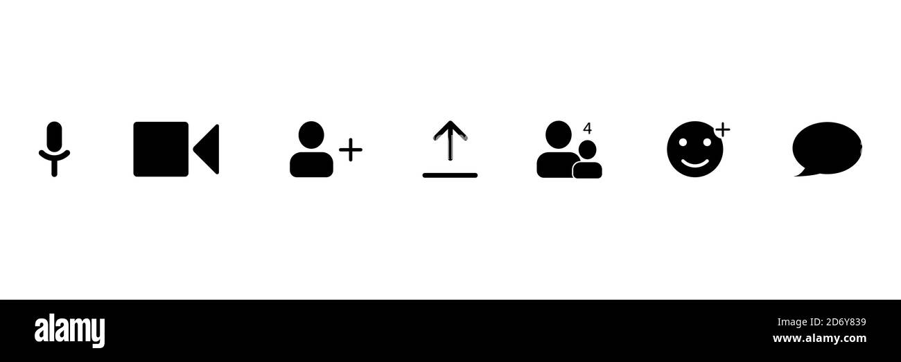 Video call icons set, vector illustration. Icons for application, web ...