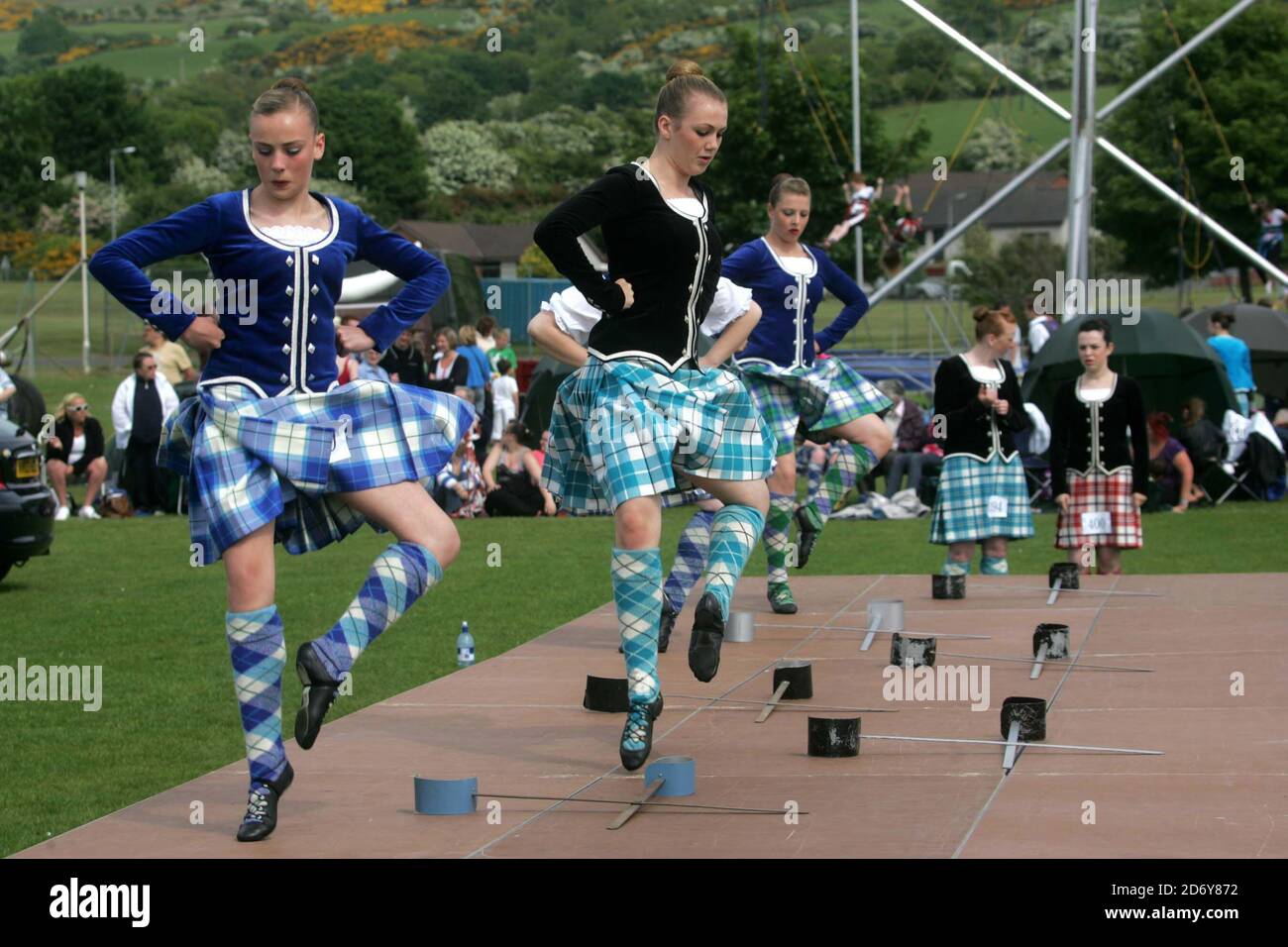 Girvan Lowland Gathering, Ayrshire, Scotland, UK. Highland dancing over ...