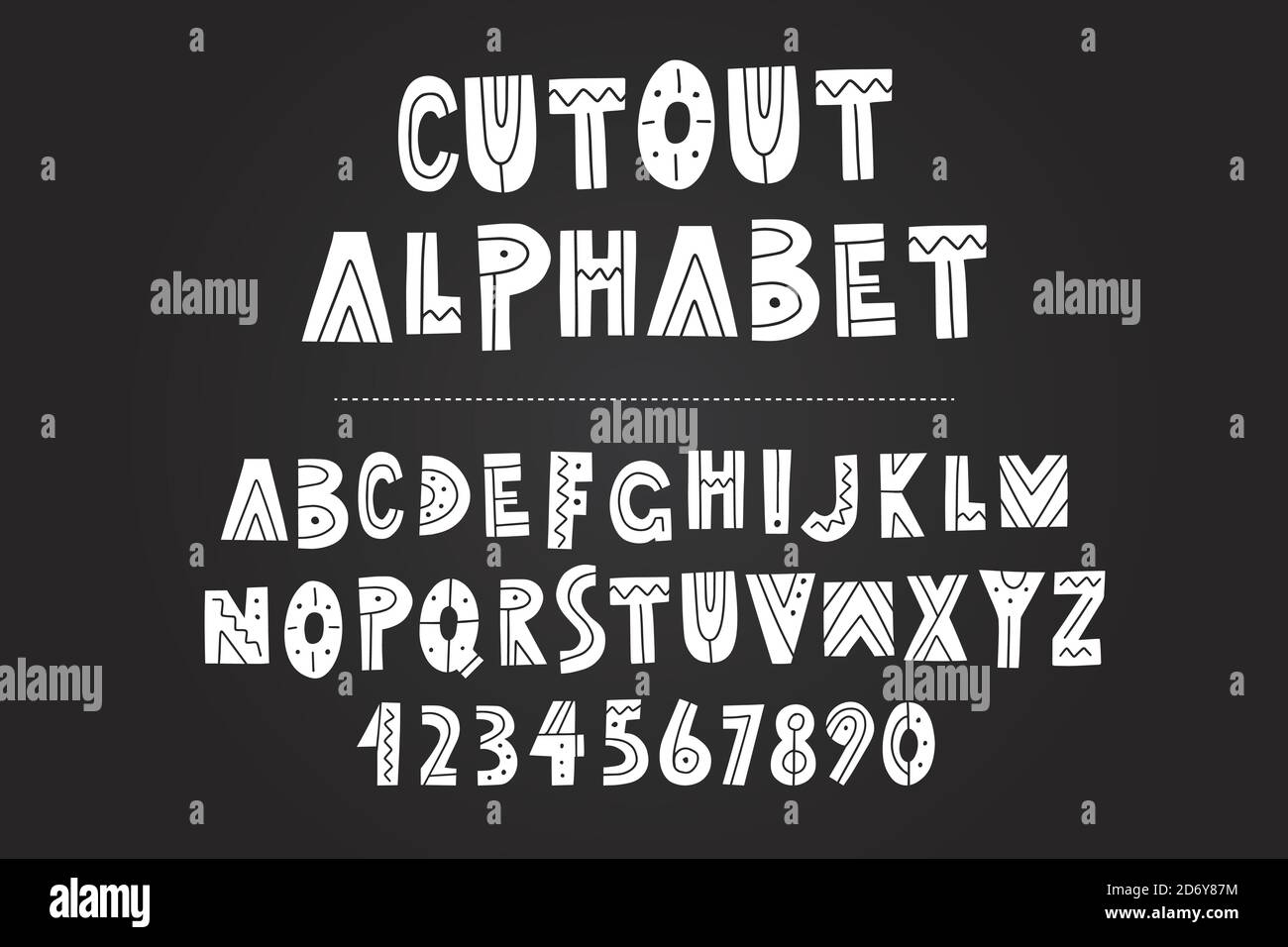 hand drawn alphabet, letters and numbers on chalkboard background ...