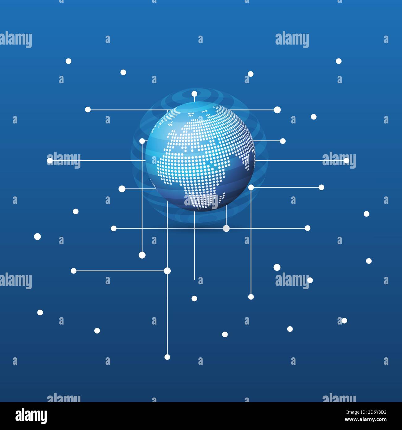 Cloud Computing and Global Networks Concept Design with Spotted Earth Globe and Network Mesh ...