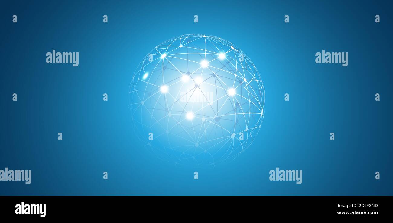 Abstract Blue Futuristic Modern Style Cloud Computing, Networks ...