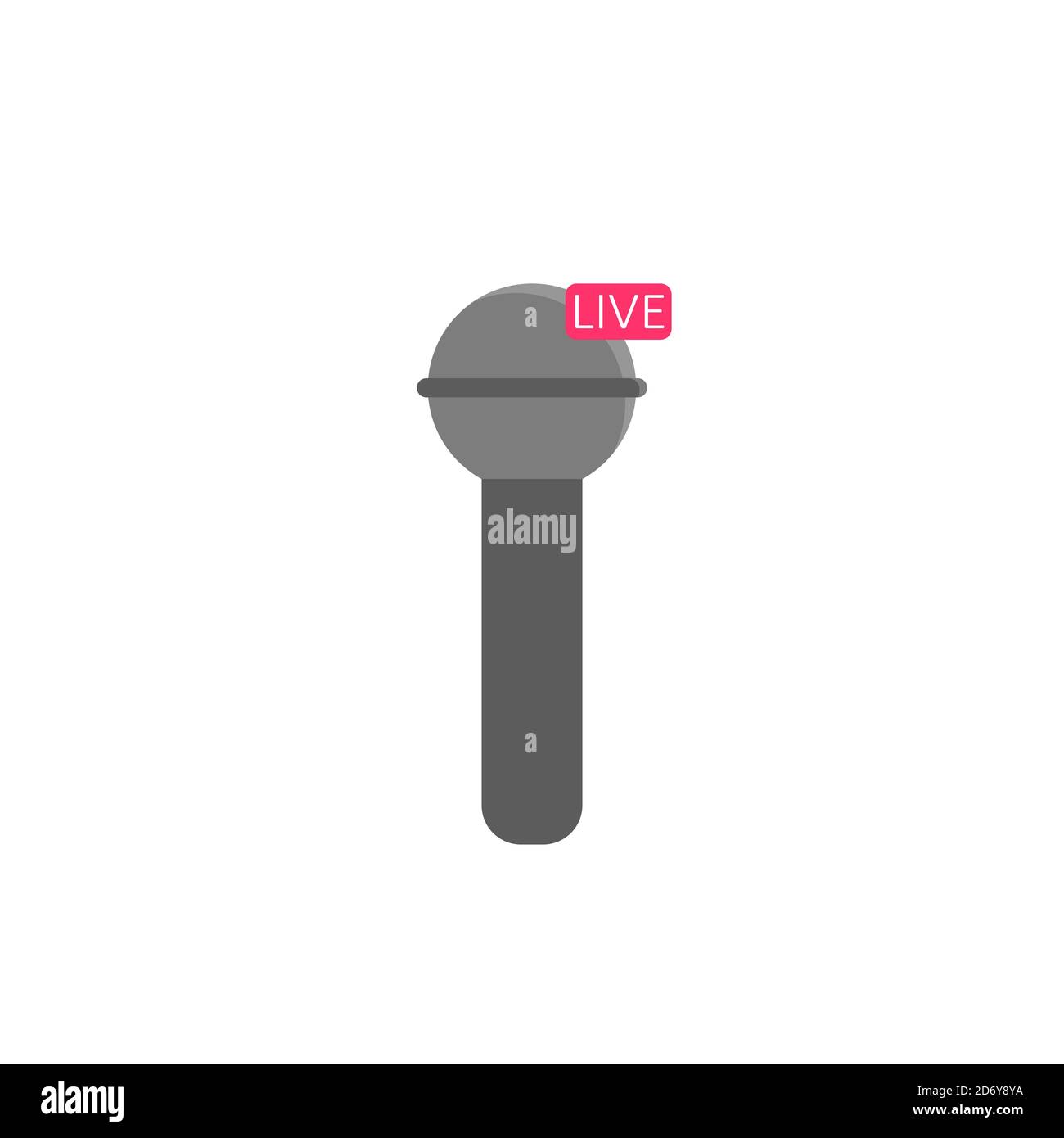 Microphone with a live icon. Vector illustration of an online talk sign ...