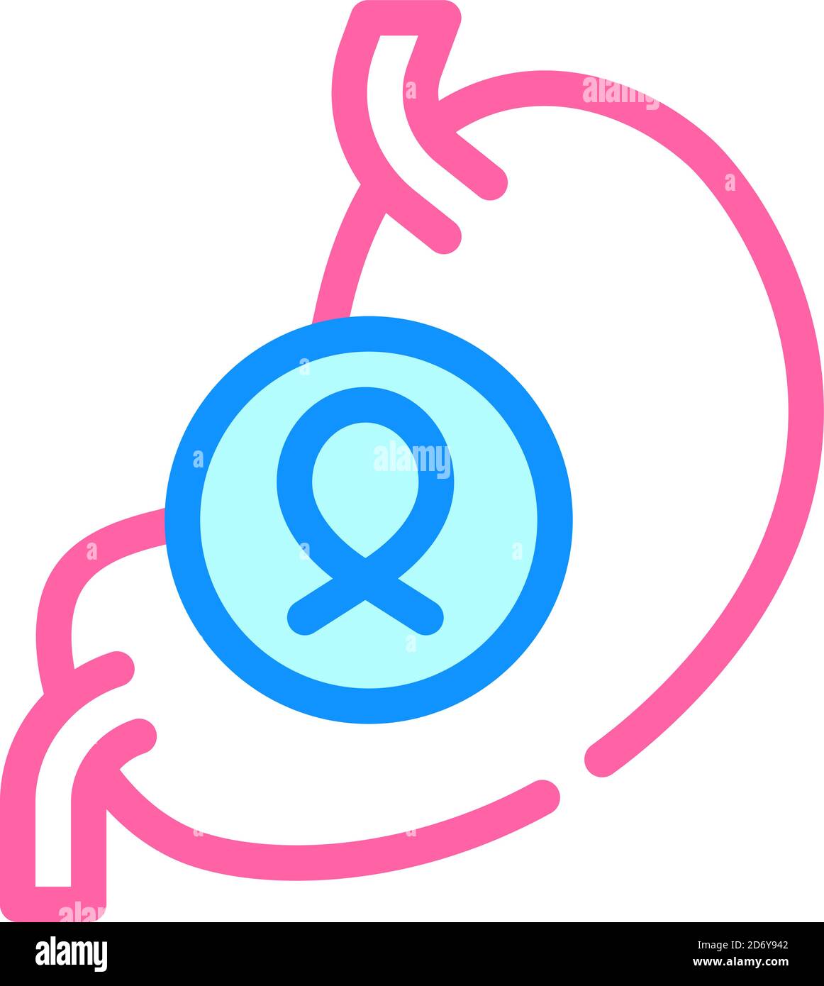 stomach cancer color icon vector illustration sign Stock Vector Image ...