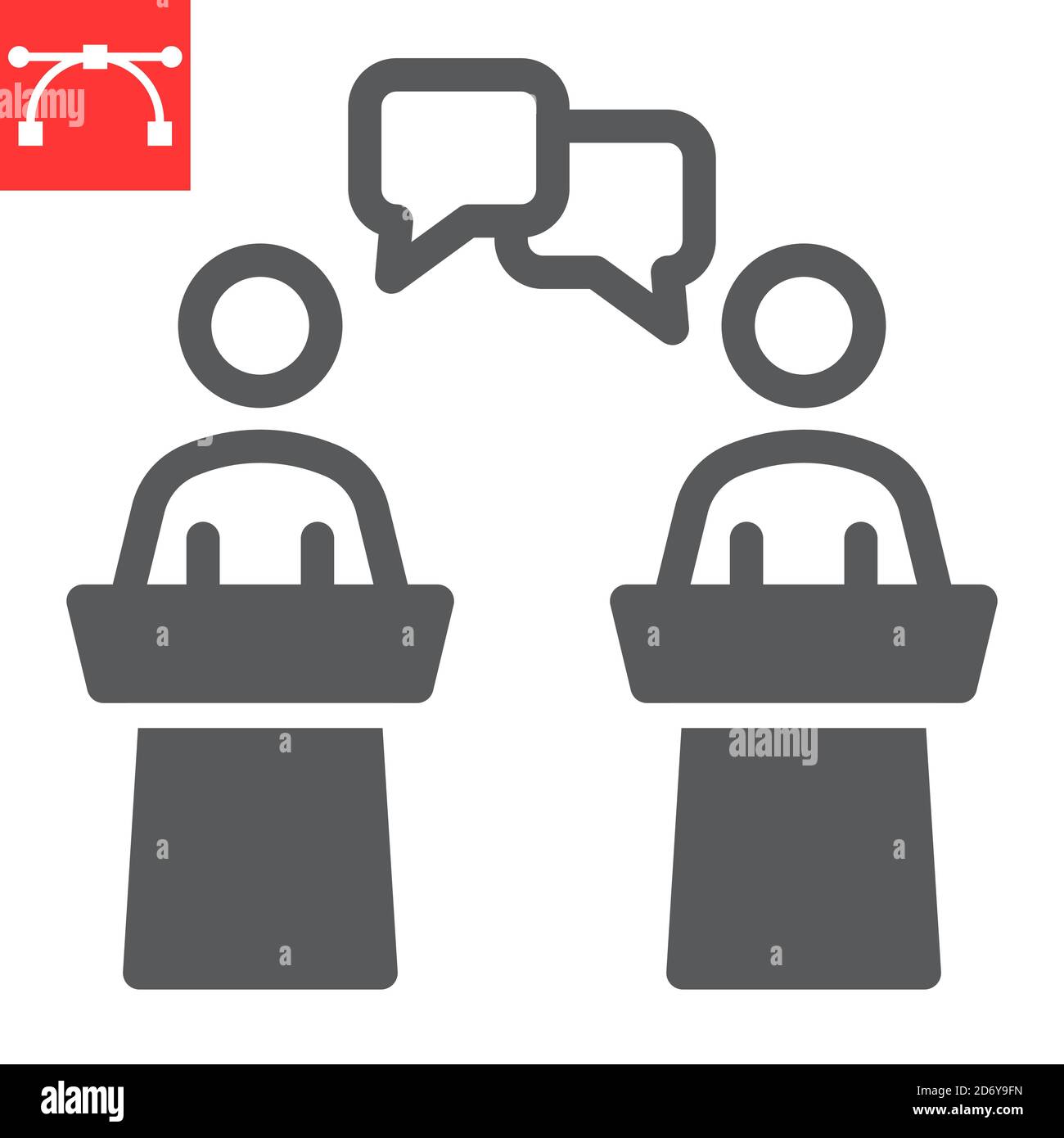 Debate glyph icon, election and discussion, political debate sign ...
