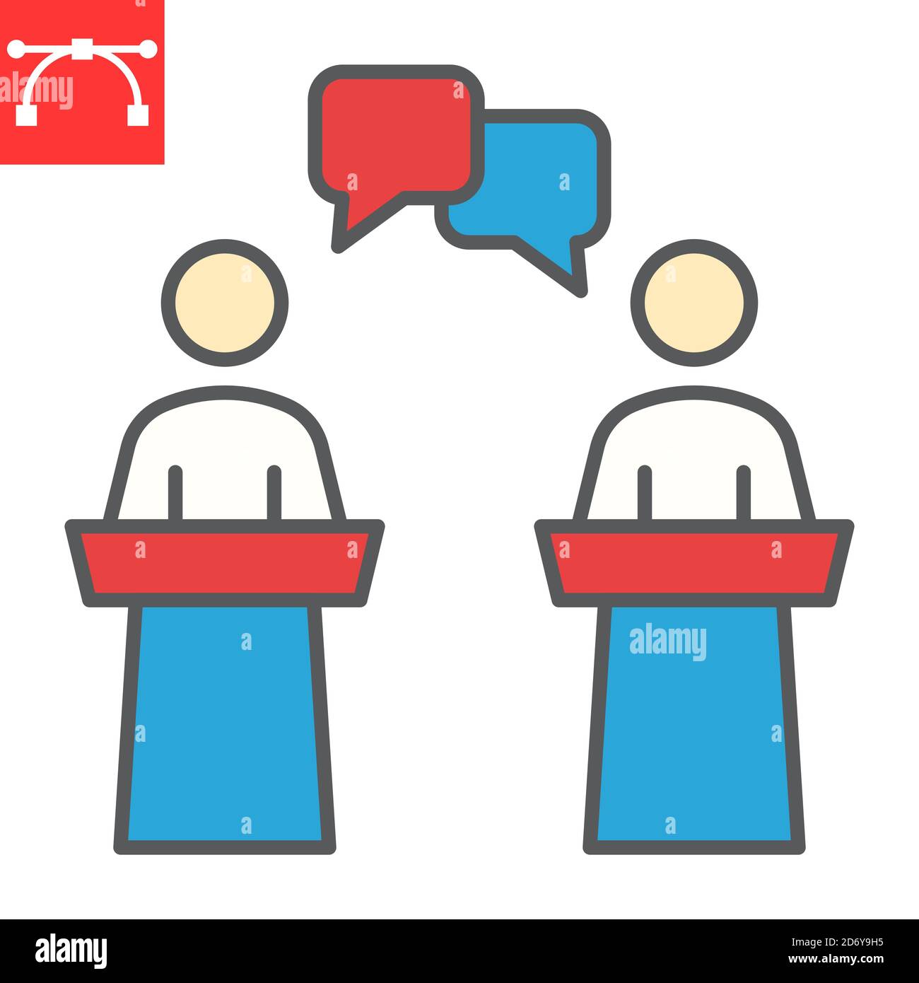 Debate color line icon, election and discussion, political debate sign ...