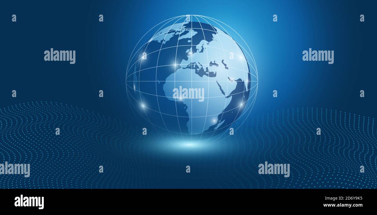 Abstract Blue Minimal Style Cloud Computing Networks Structure Telecommunications Concept