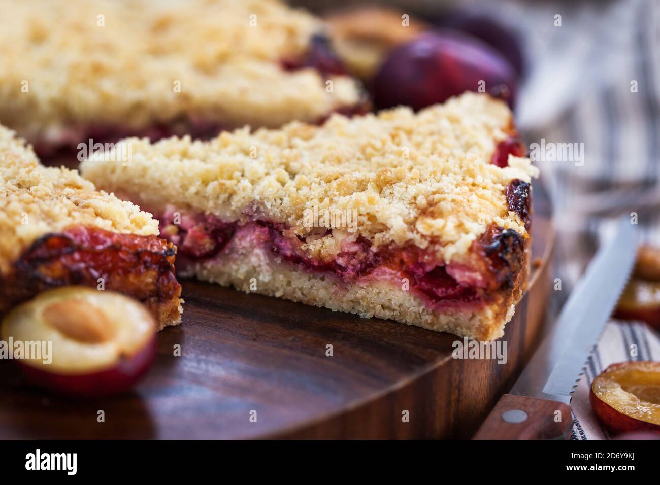 Homemade plum crumble cake Stock Photo - Alamy