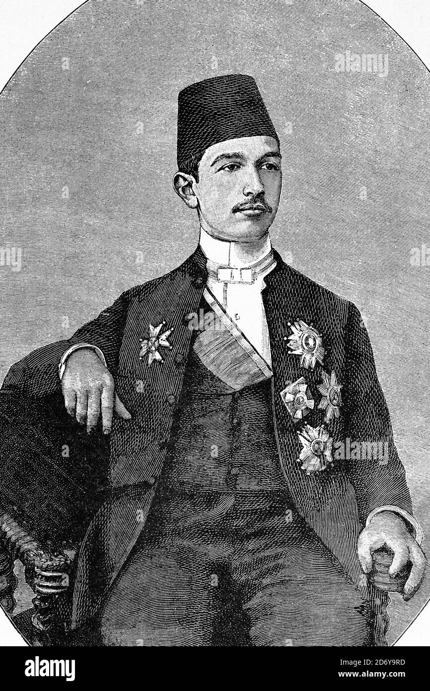 Abbas II of Egypt, Abbas II Helmy Bey, Khedive of Egypt and Sudan. 1874 ...