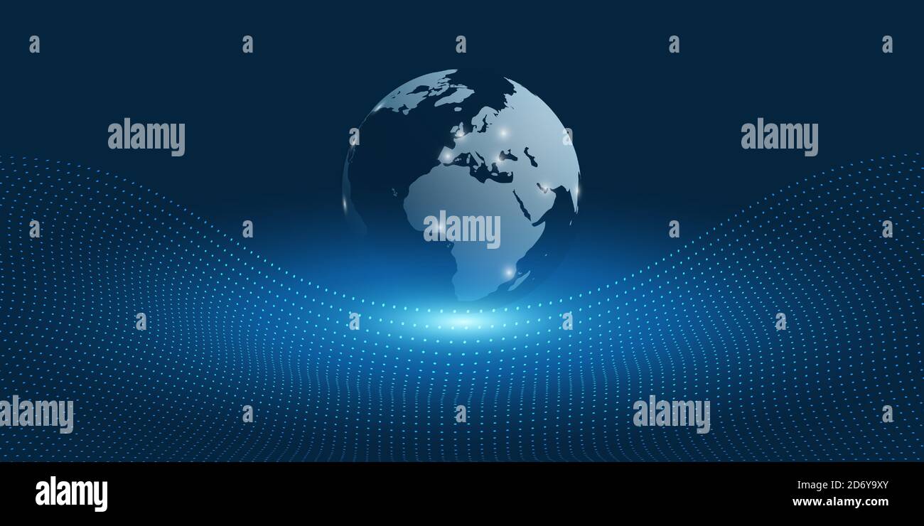 Abstract Blue Minimal Style Cloud Computing Networks Structure Telecommunications Concept