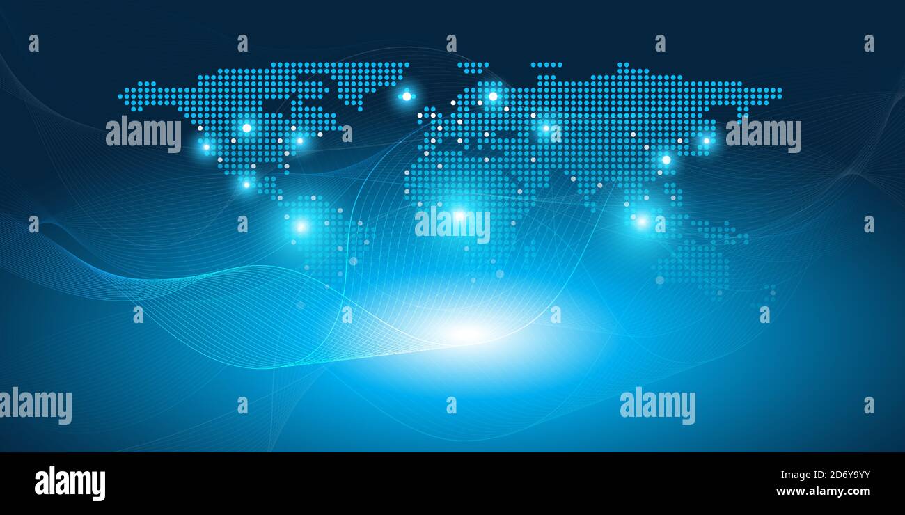 Abstract Blue Futuristic Modern Style Cloud Computing Networks