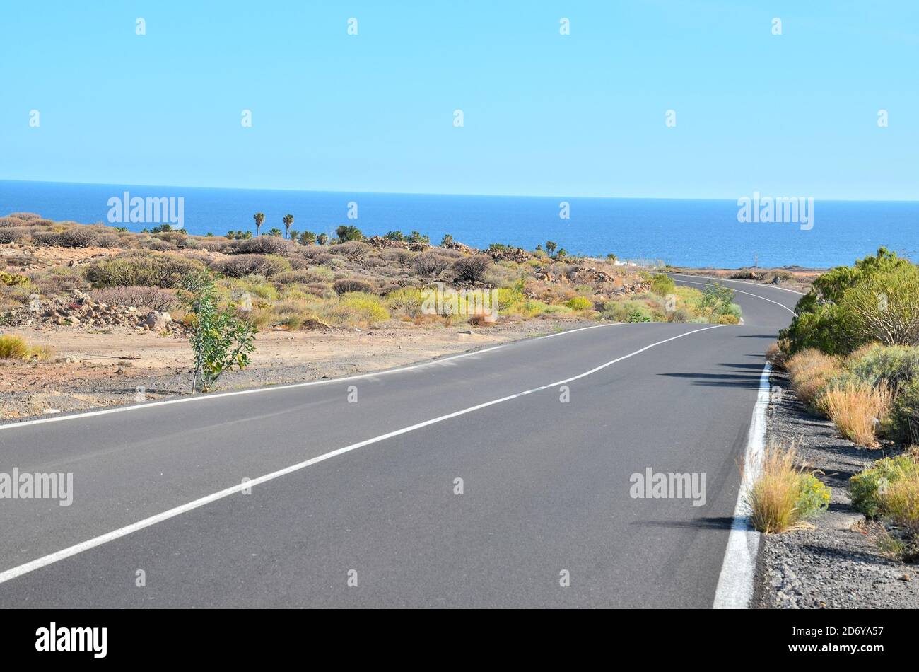 Long Lonely Road Stock Photo - Alamy