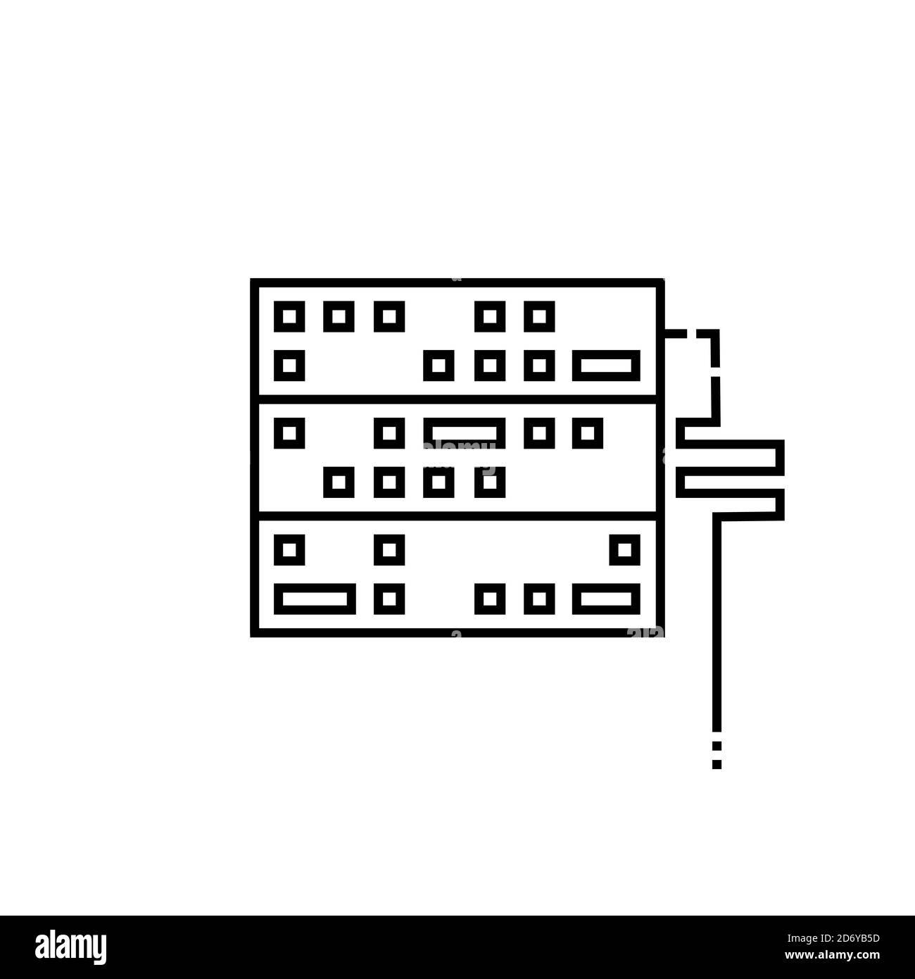 Server Data Web Hosting Isolated Flat Web Mobile Icon Vector Sign