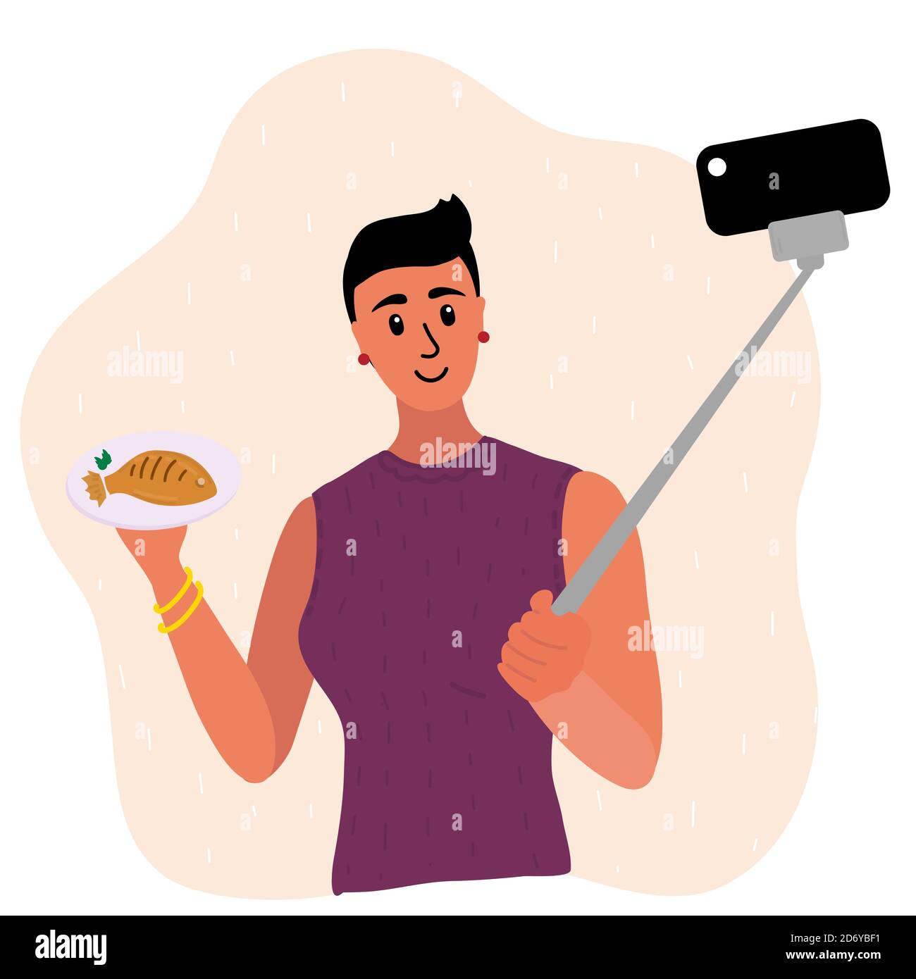 Adult eat fish Stock Vector Images - Alamy