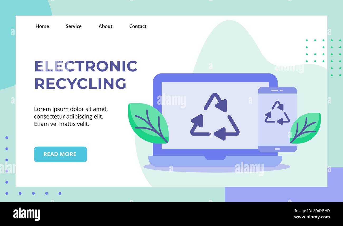 Electronic recycling green leaf recycle icon on display laptop ...