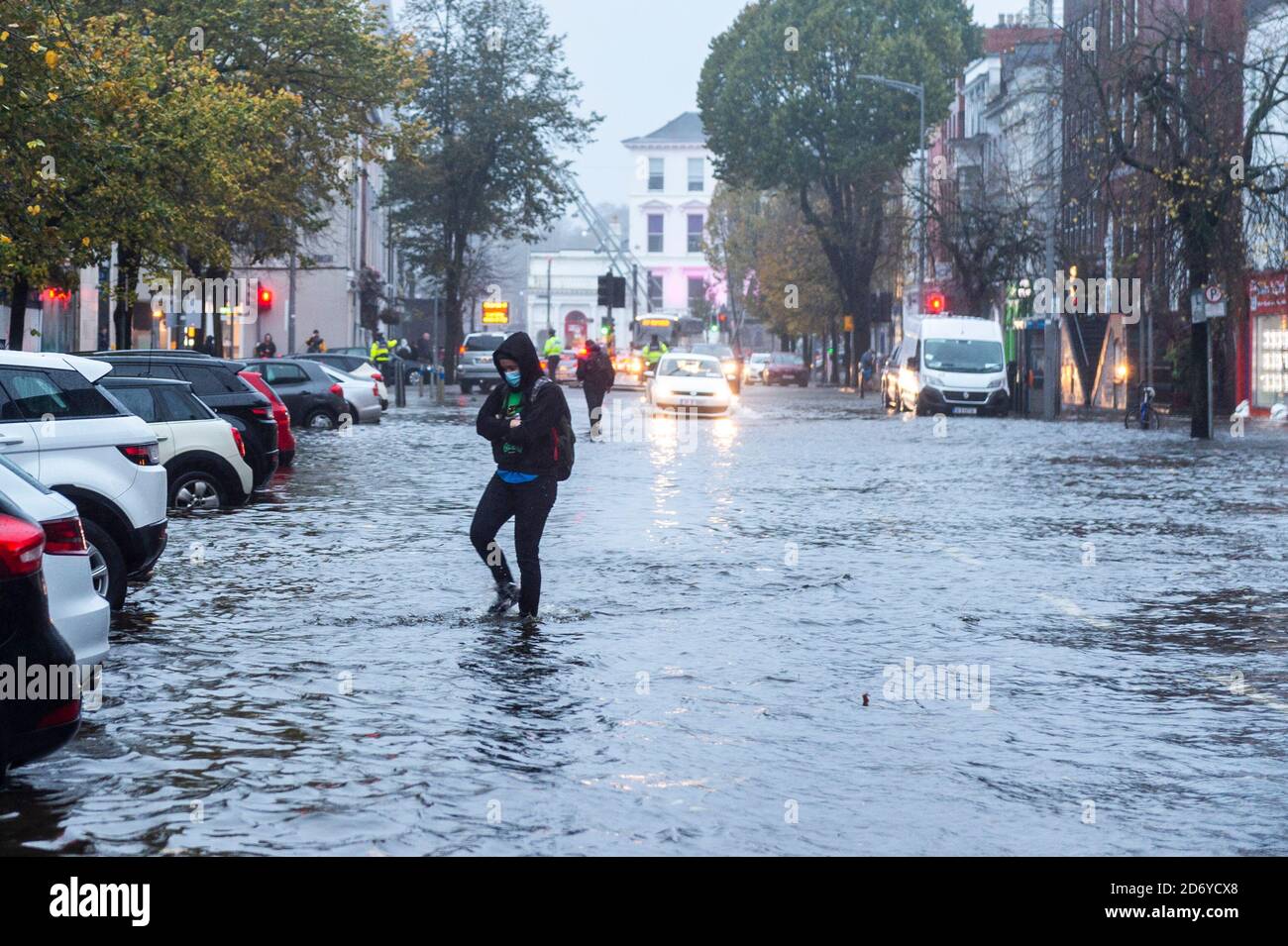Cork, Ireland. 20th Oct, 2020. Cork city flooded this morning, with ...