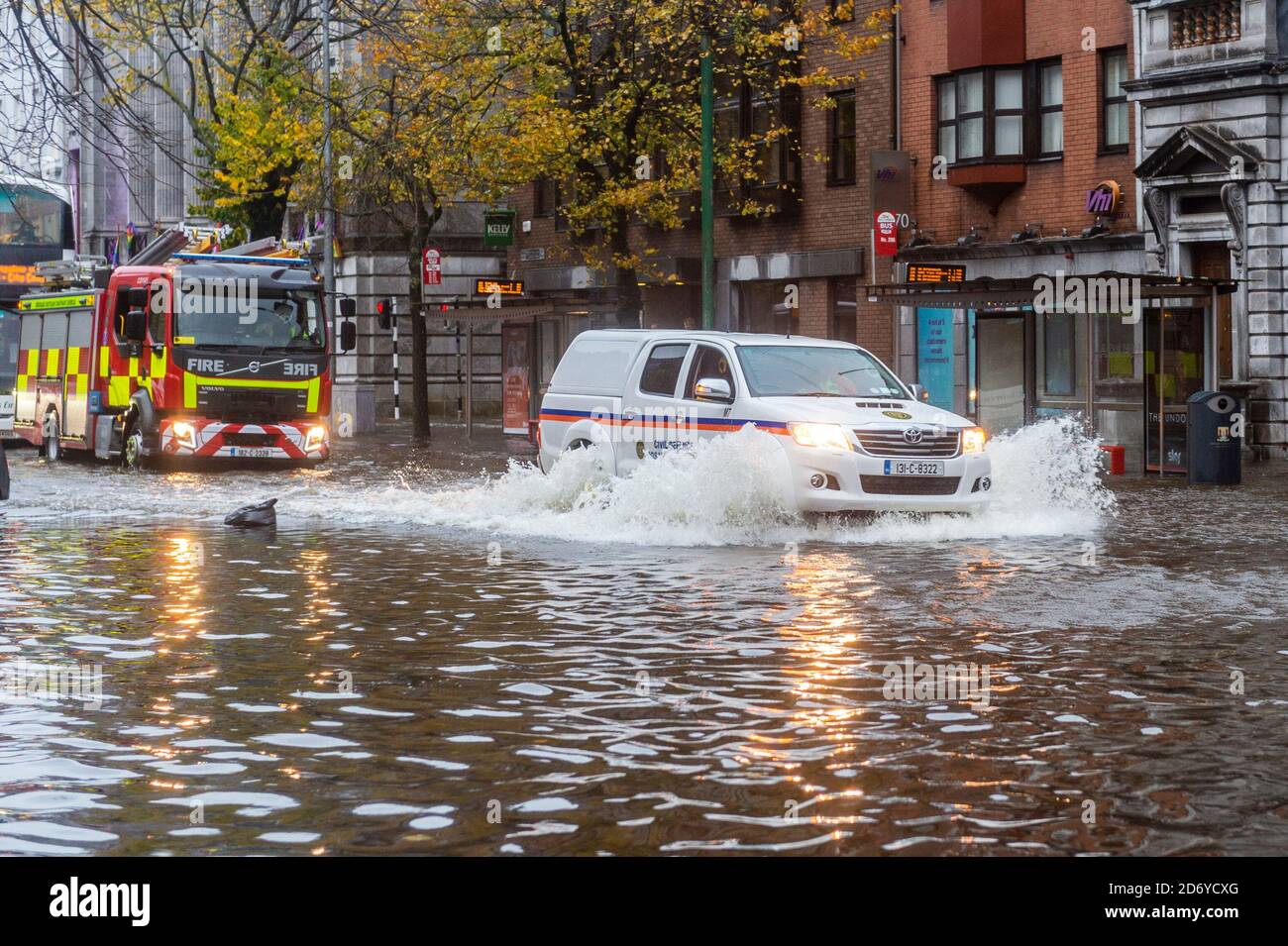 Cork, Ireland. 20th Oct, 2020. Cork city flooded this morning, with ...