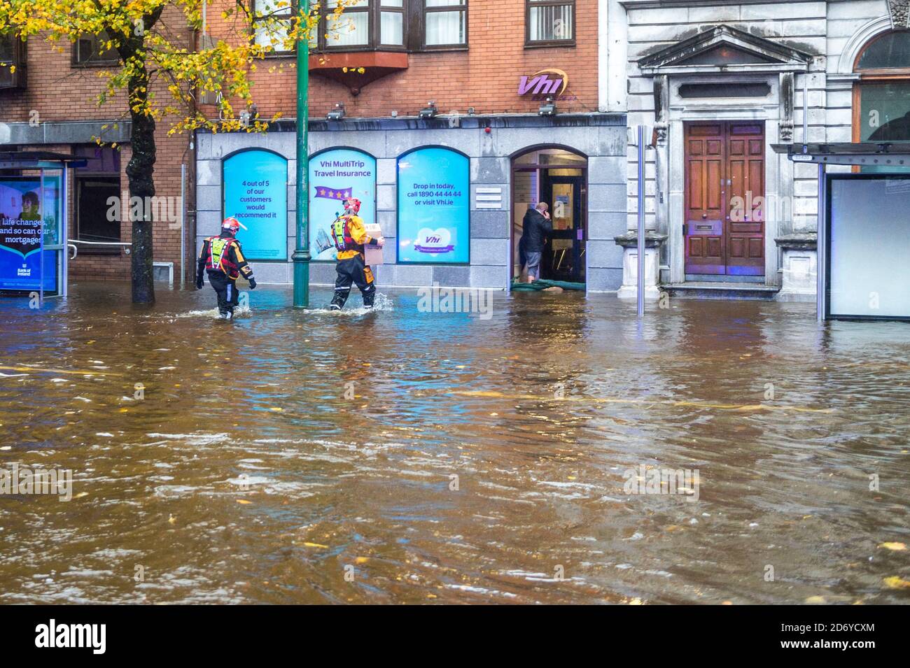 Cork, Ireland. 20th Oct, 2020. Cork city flooded this morning, with ...
