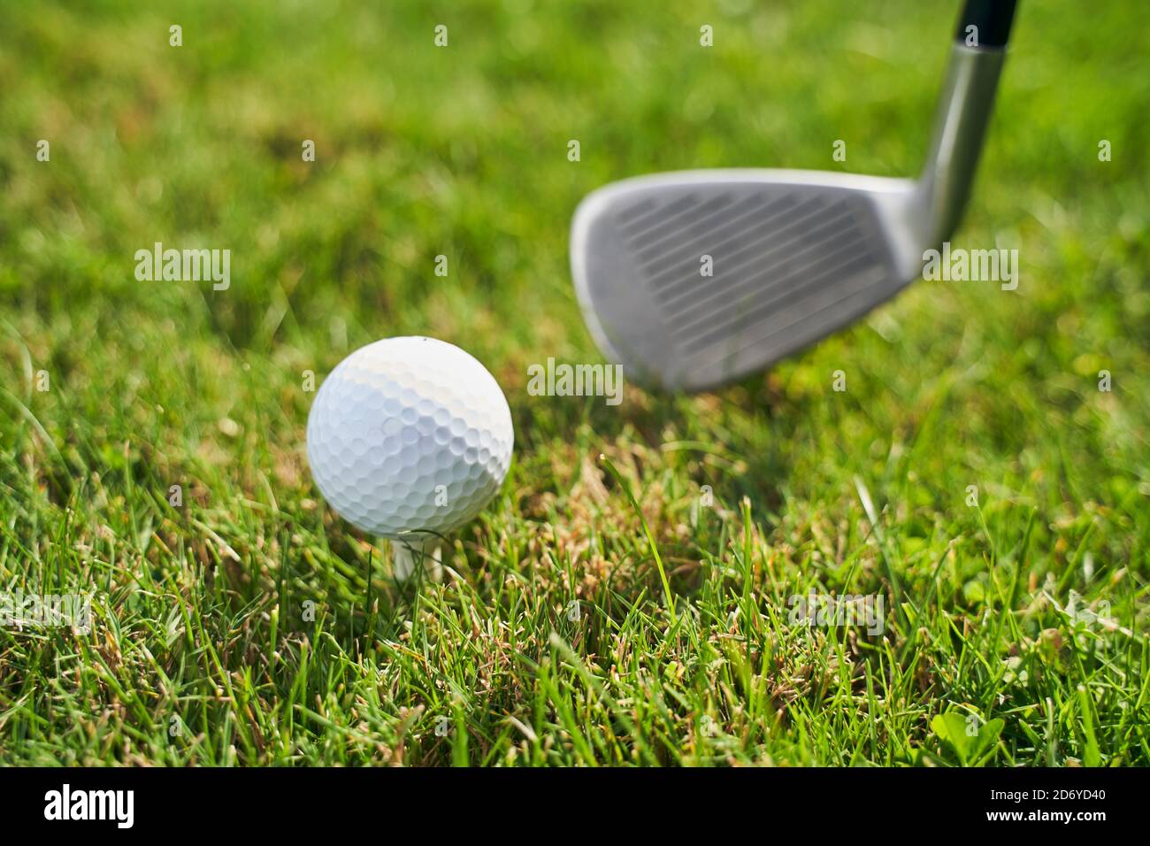 Golfing kit on the sunlit green grass Stock Photo - Alamy