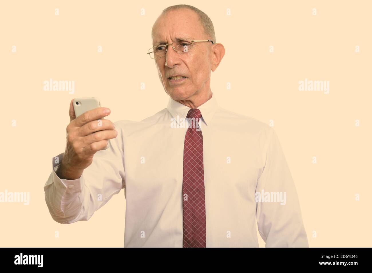 Old businessman using smartphone work hi-res stock photography and ...