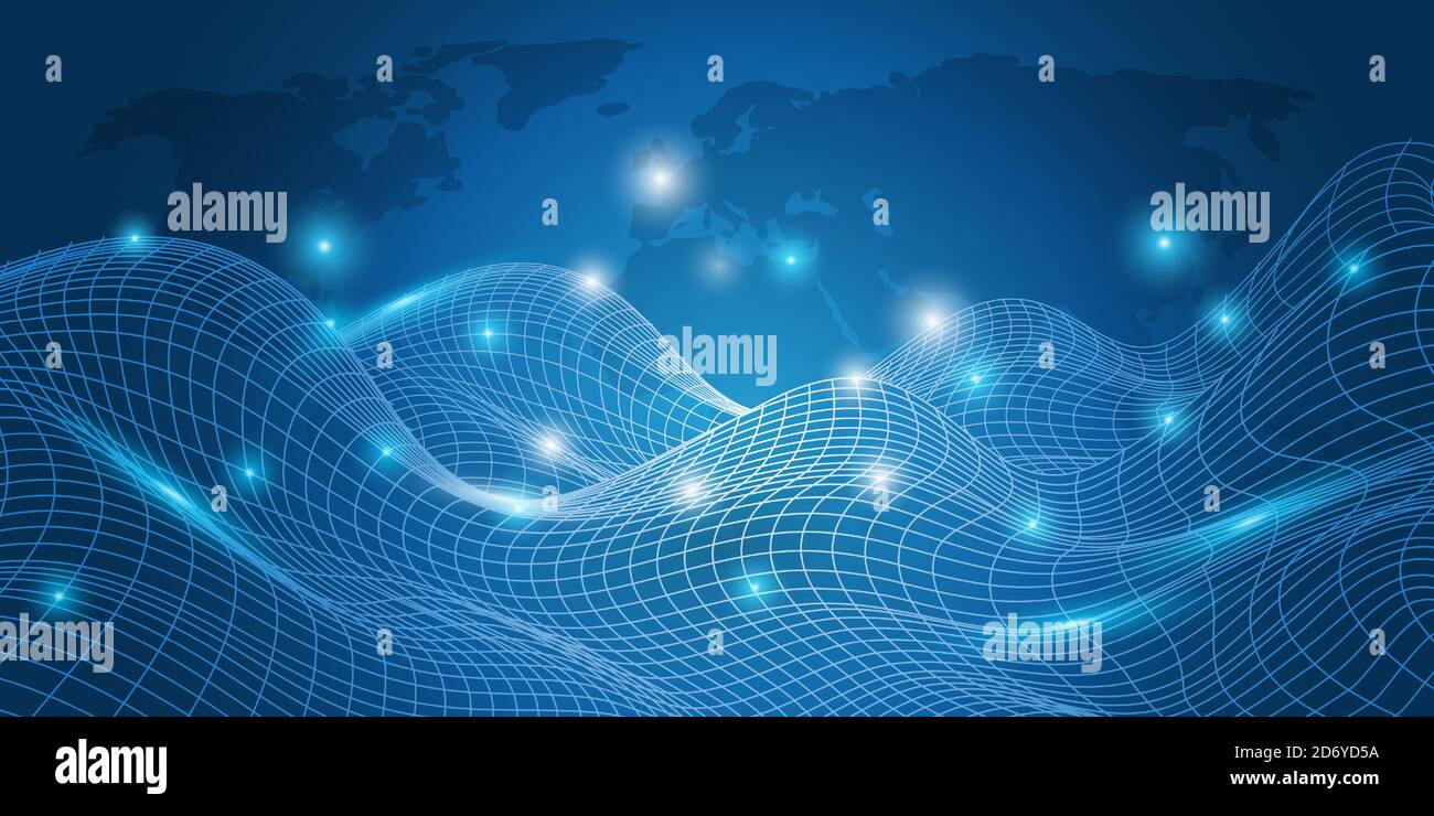 Abstract Blue Minimal Style Cloud Computing, Networks Structure ...