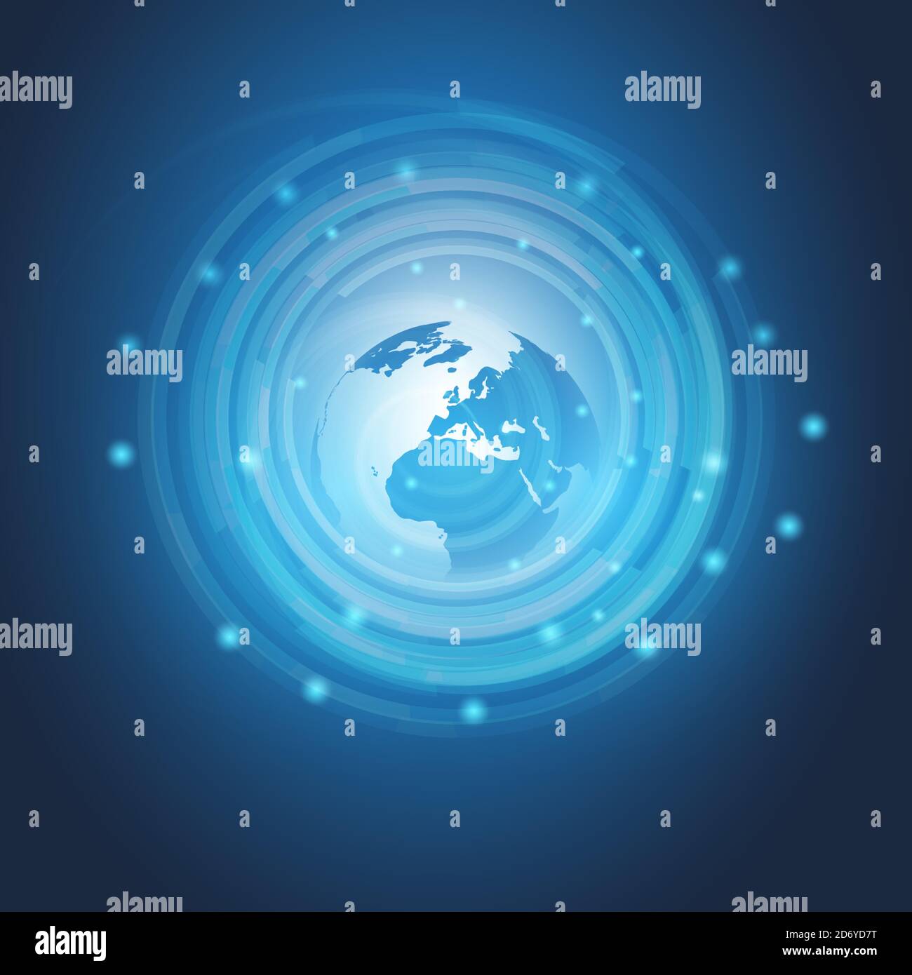 Abstract Blue Futuristic Cloud Computing Networks Structure And