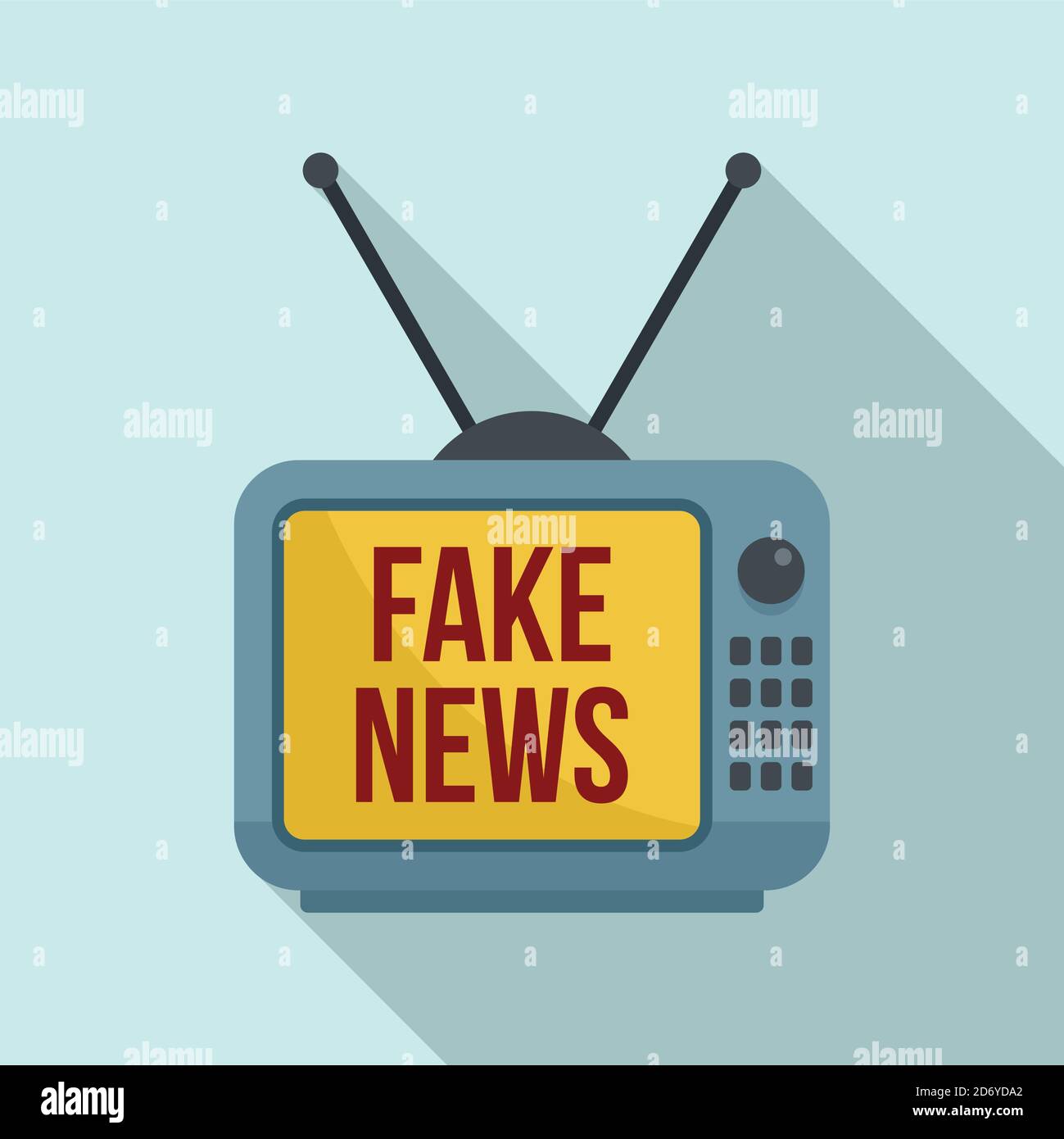 Tv fake news icon. Flat illustration of tv fake news vector icon for ...