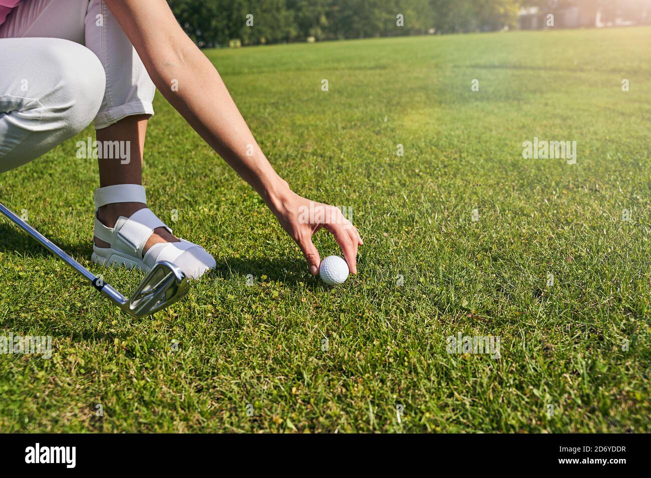 Female player getting ready for a game Stock Photo - Alamy