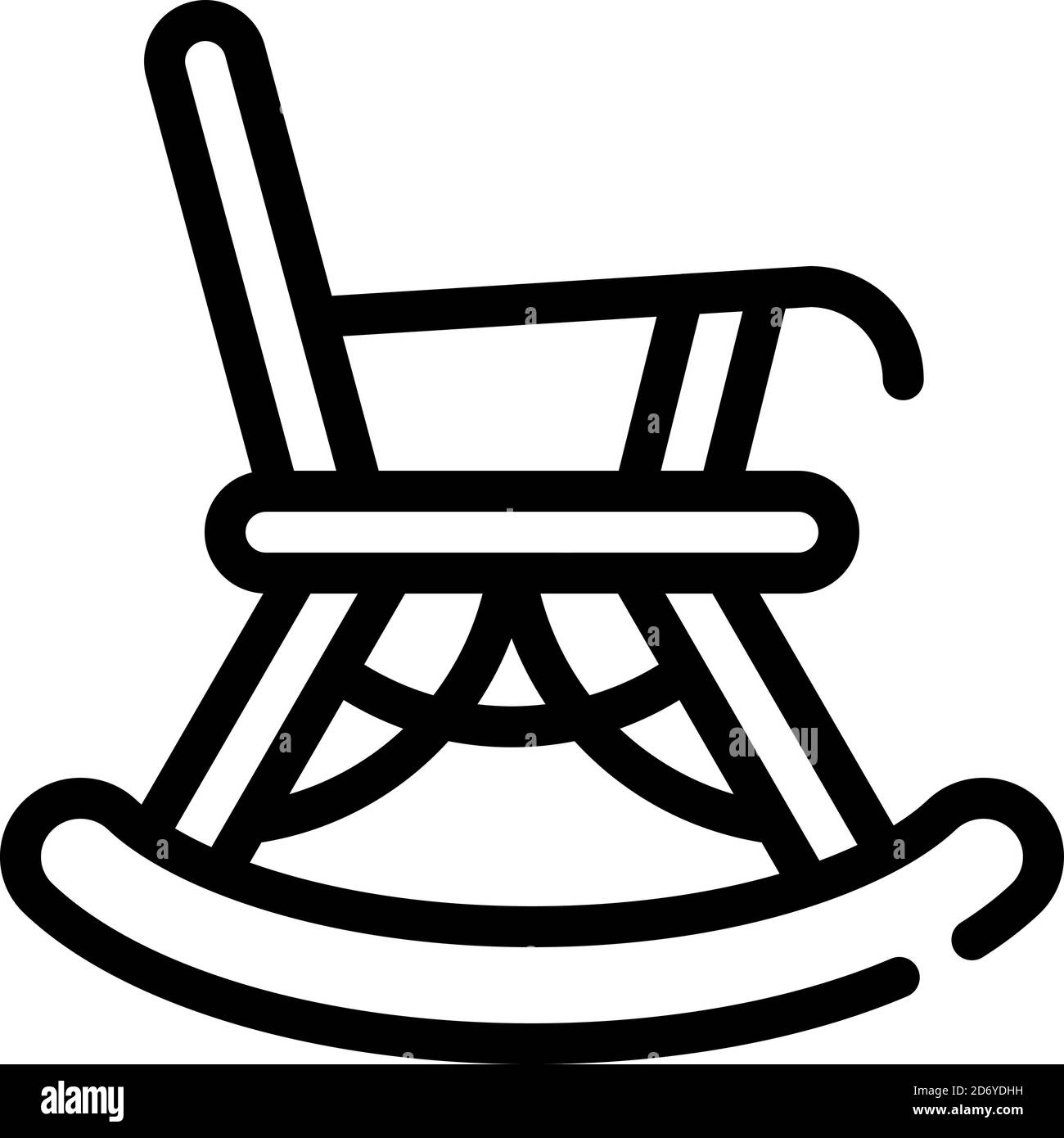 rocking chair line icon vector illustration sign Stock Vector Image ...