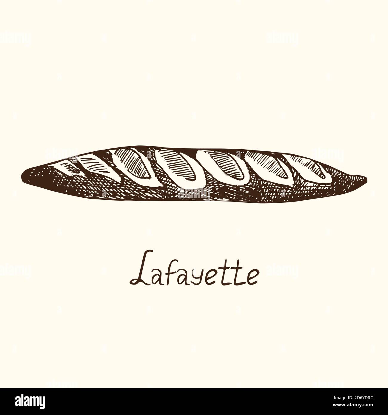 Lafayette, hand drawn doodle, sketch, outline black and white ...