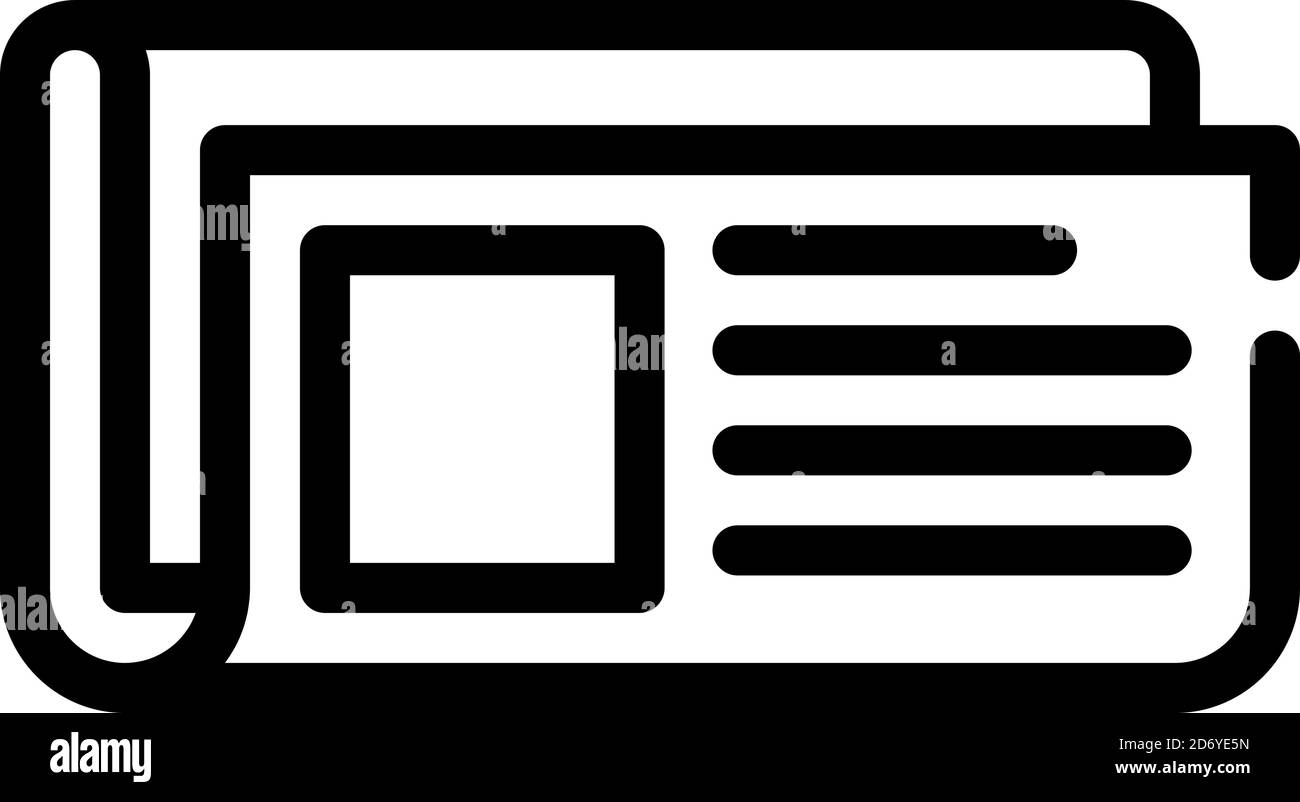 newspaper roll line icon vector illustration sign Stock Vector Image ...