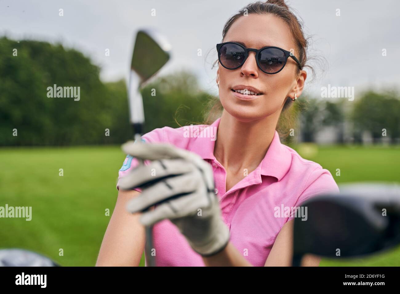 Skilled golfer getting ready for the game of golf Stock Photo - Alamy