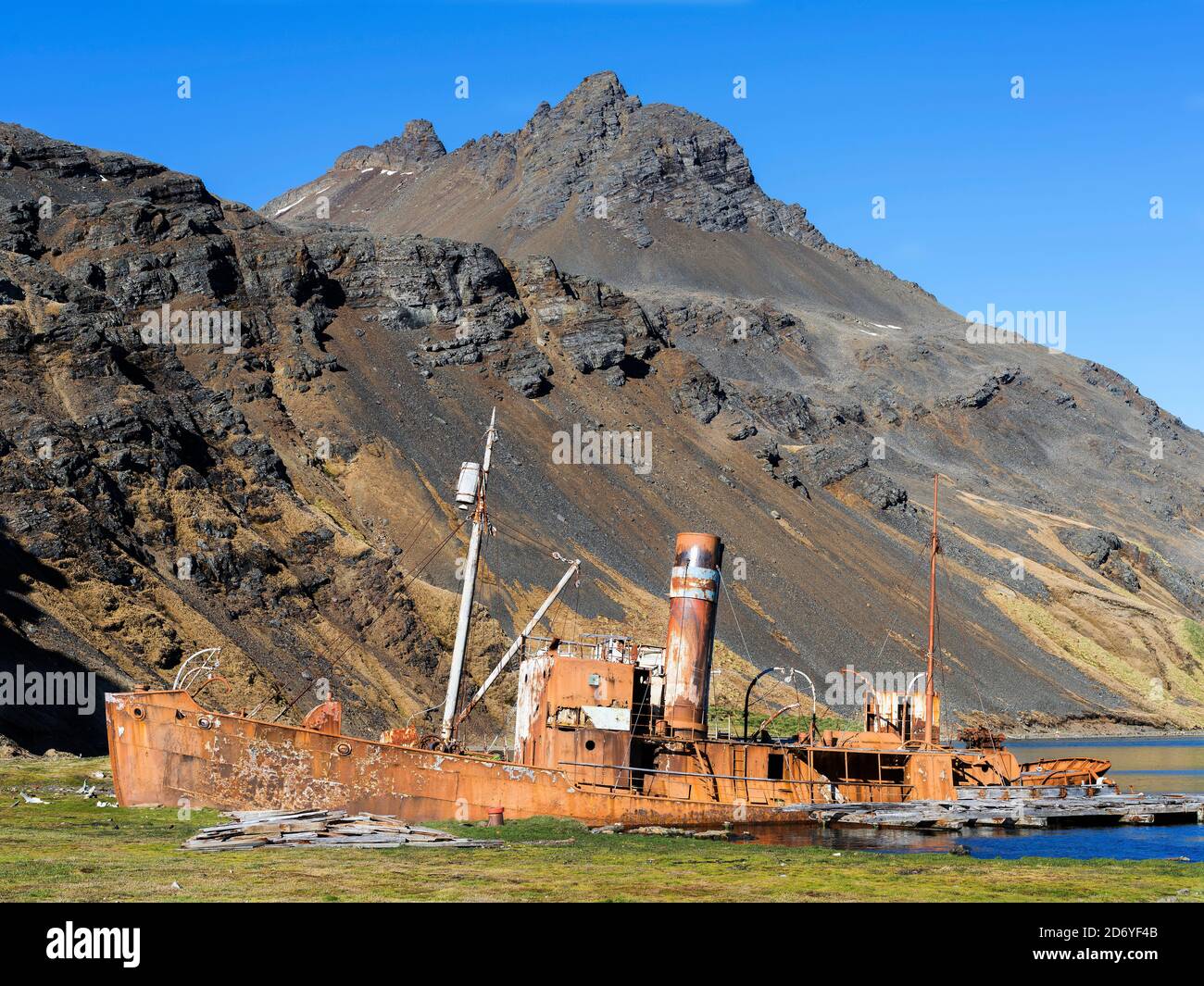 Wreck of the Dias in Grytviken. Grytviken Whaling Station in South ...