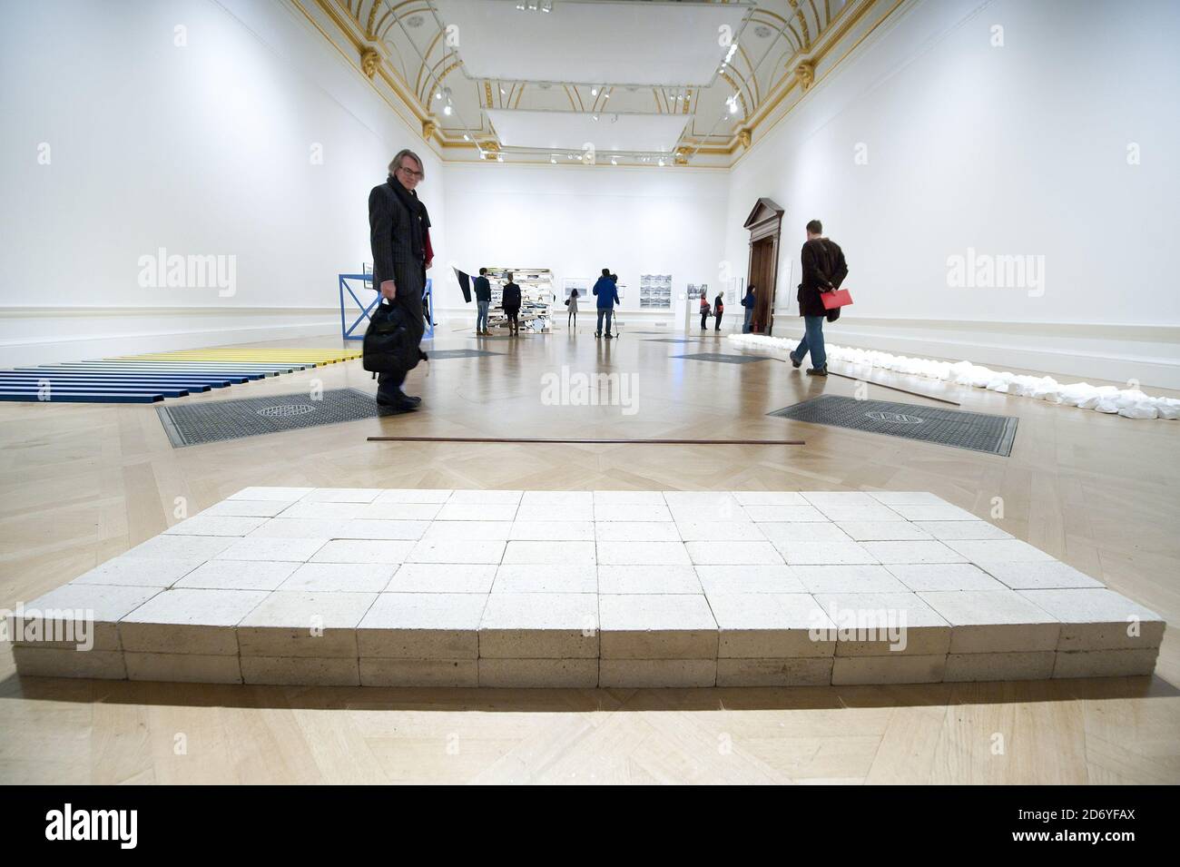 Carl Andre's sculpture Equivalent 8 pictured at the opening of the ...