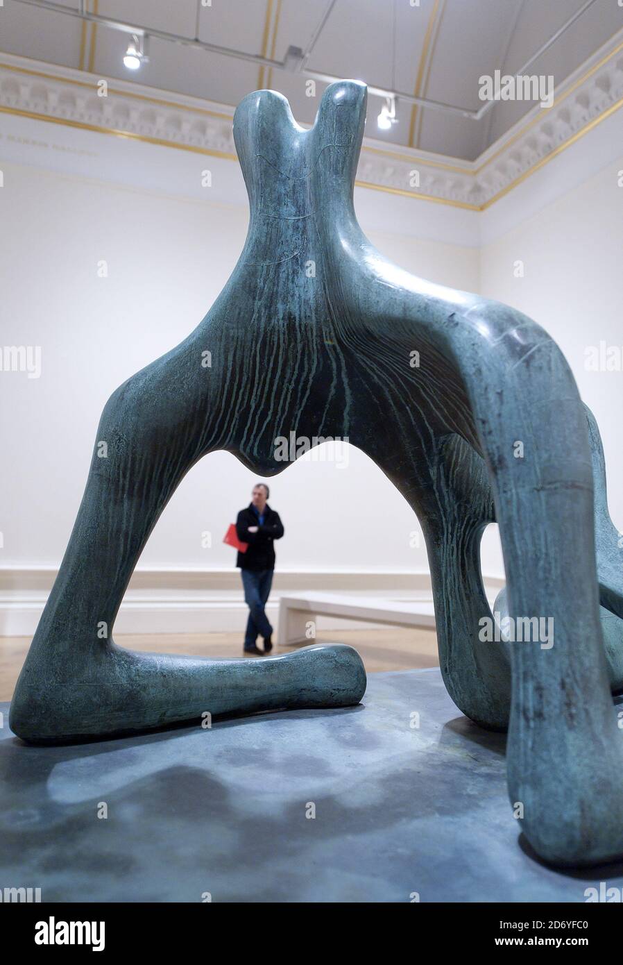 Henry Moore's sculpture Festival Figure pictured at the opening of the ...