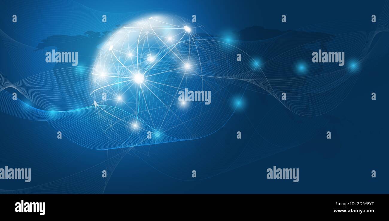 Futuristic Global Technology, Networking and Cloud Computing Design Concept with Globe and World ...