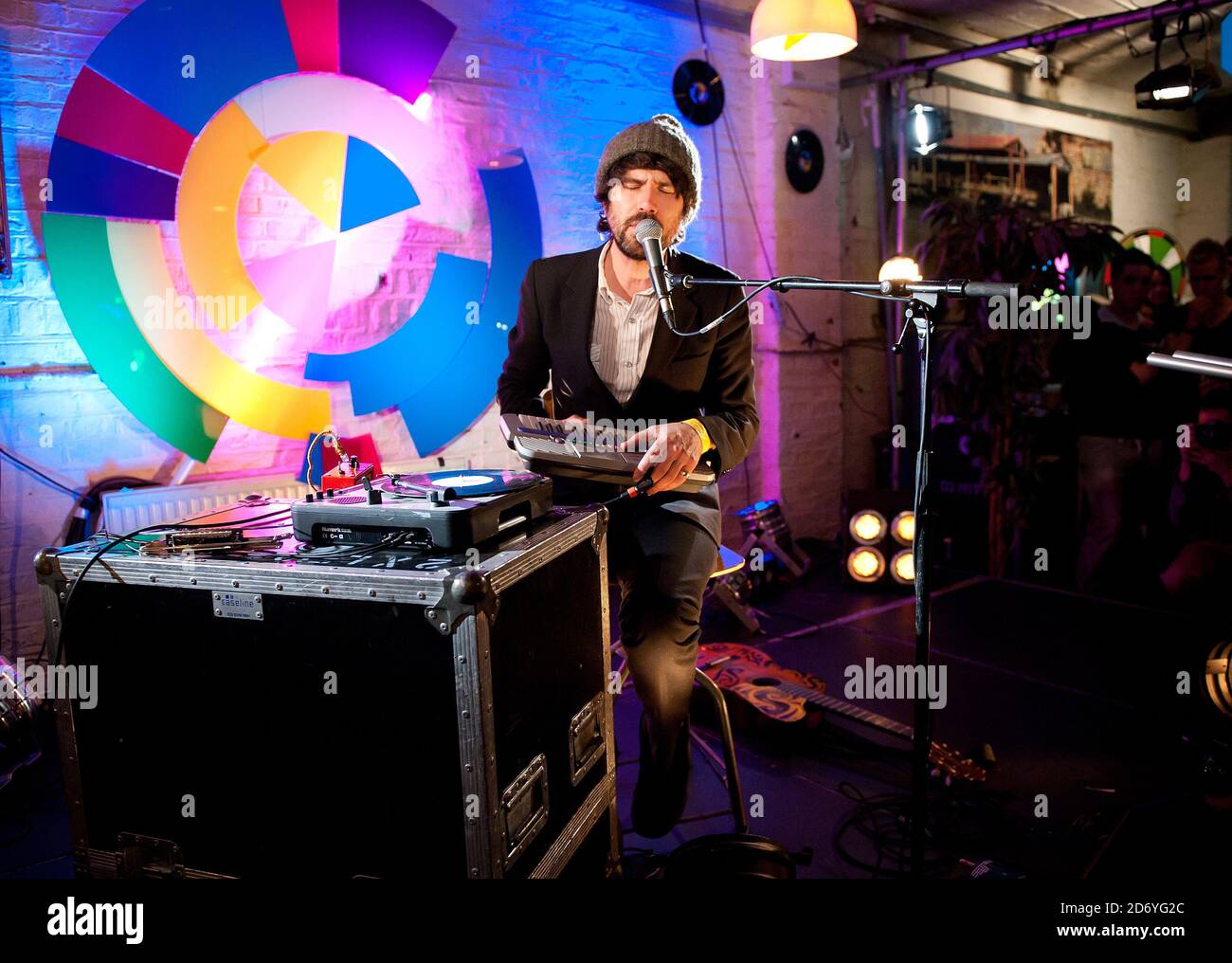 Gruff Rhys performs during the filming of Topman CTRL MX, in Stoke ...