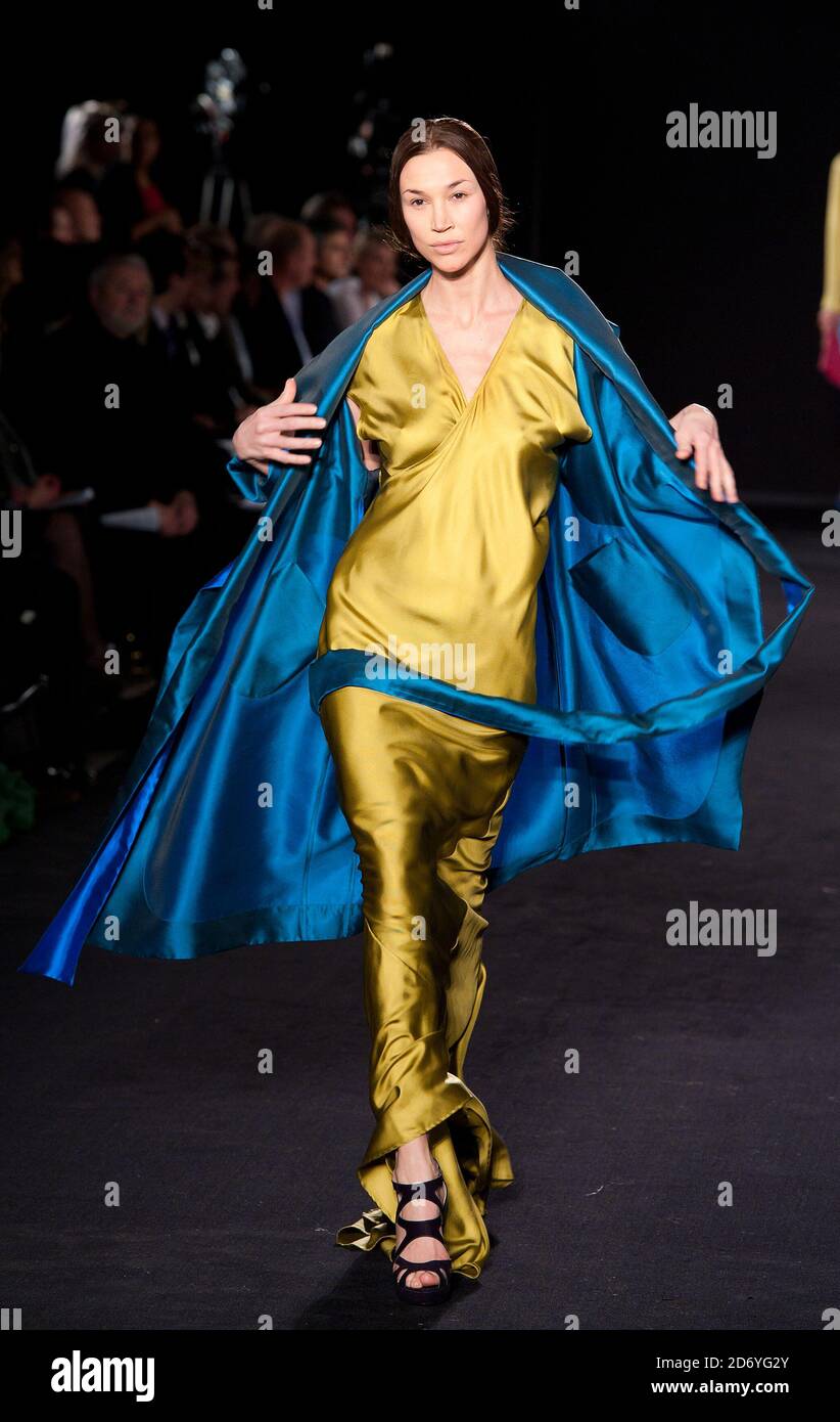 A model wears designs by Nicholas Komor at the London College of ...