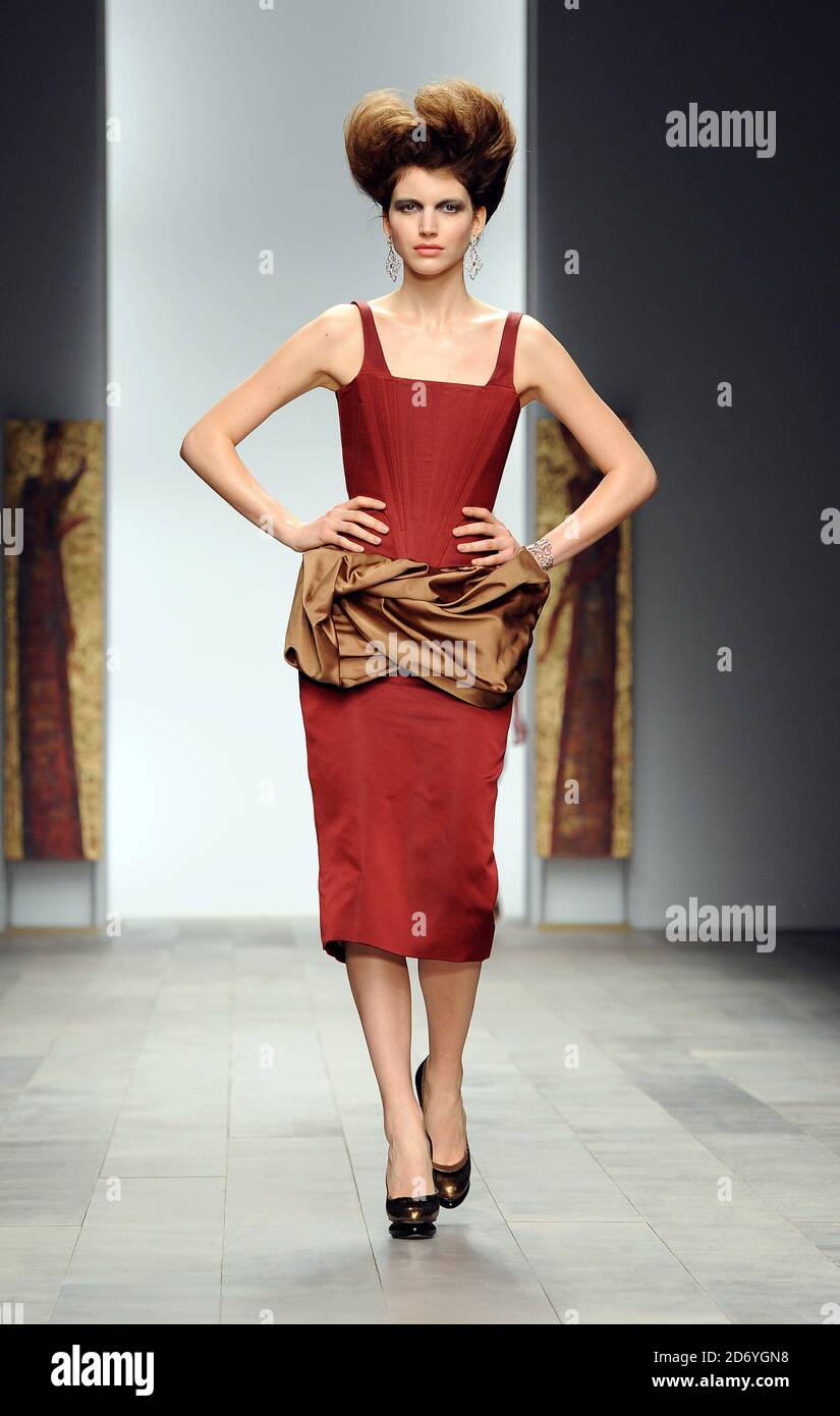 A model on the catwalk during the Corrie Nielsen fashion show, held at ...