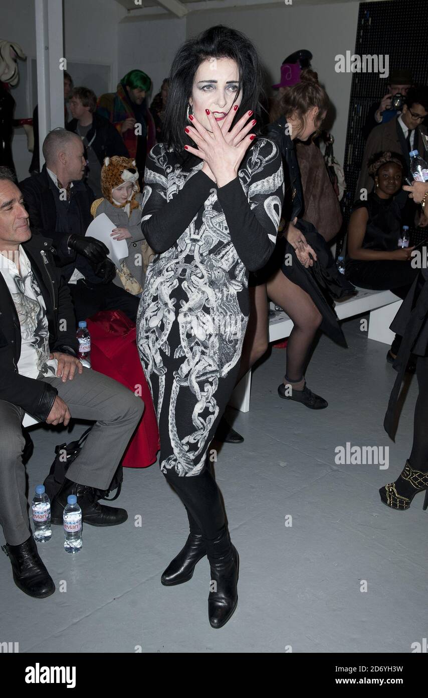 Siouxsie Sioux attending the Pam Hogg fashion show, held at the On/Off ...