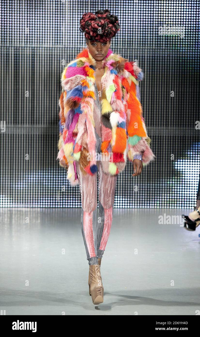 A Model On The Catwalk During The Pam Hogg Fashion Show Held At The On