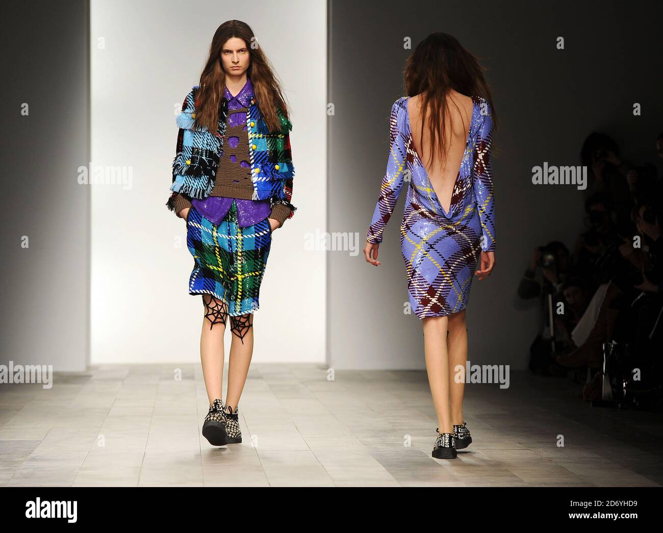 A model on the catwalk the Ashish fashion show, held at the BFC venue ...