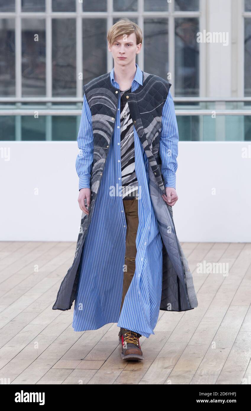 A model wearing a design by New Power Studio at the MAN fashion show ...