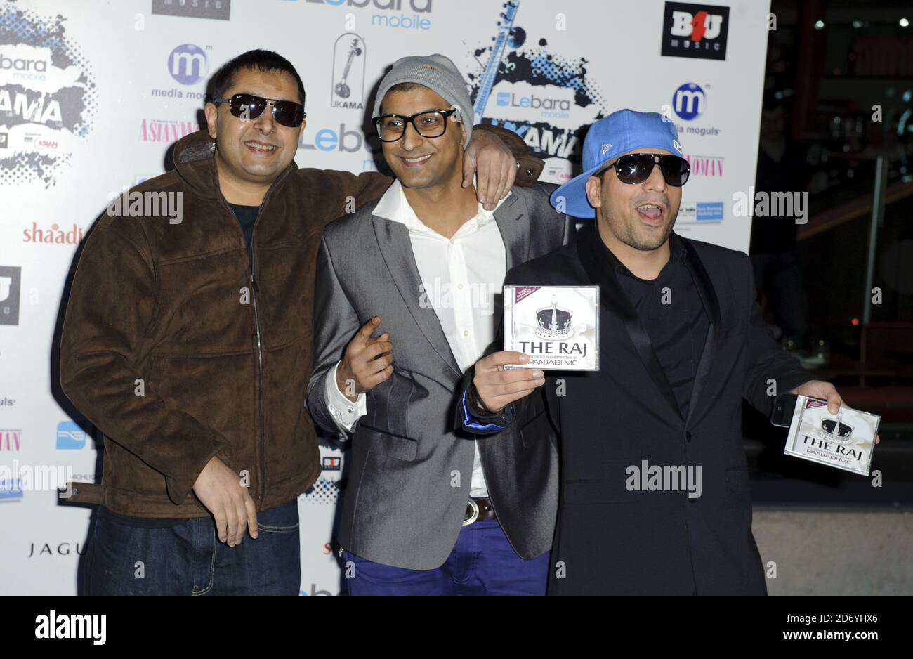 Metz and Trix with Punjabi MC (l) arrive at the UK Asian Music Awards ...