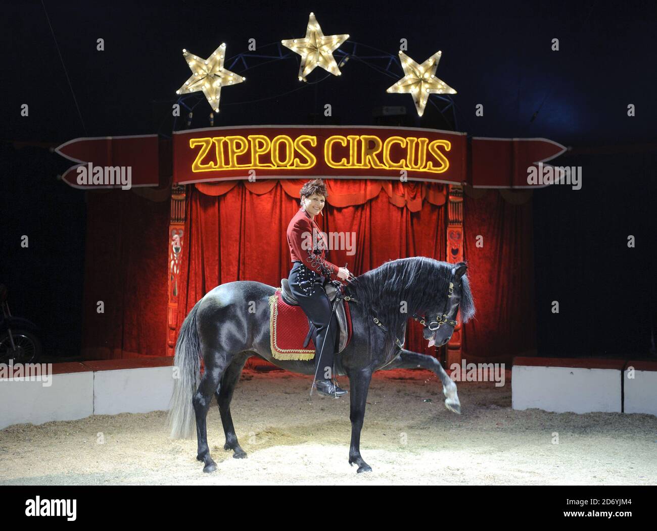 Yasmine Smart performs during a photocall for Zippo's Circus Ð ...